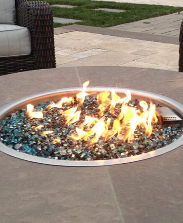 Blue Fire Glass - for outdoor fire pits; reflective, multiple colors ...