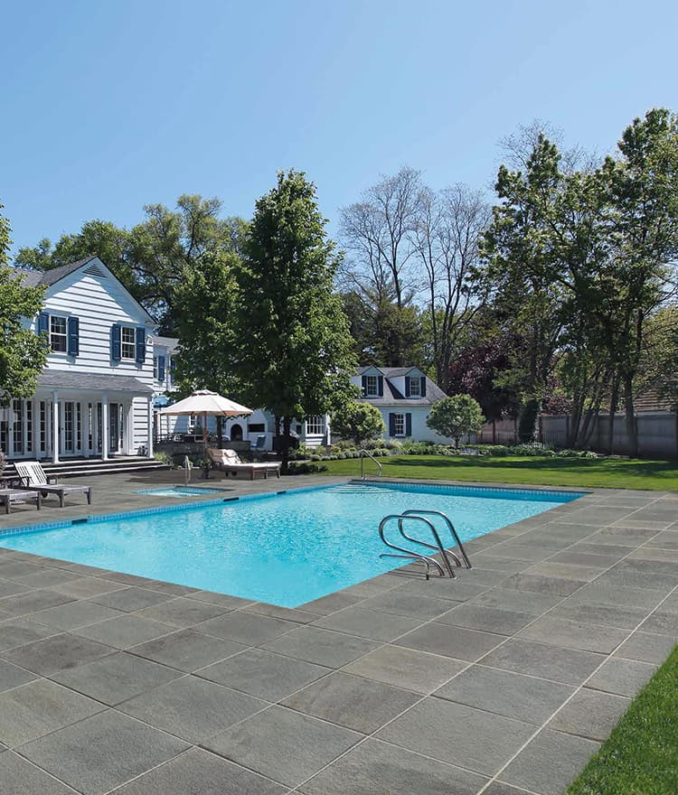 Outdoor Bluestone Porcelain Pavers | Thermal Blue Bluestone